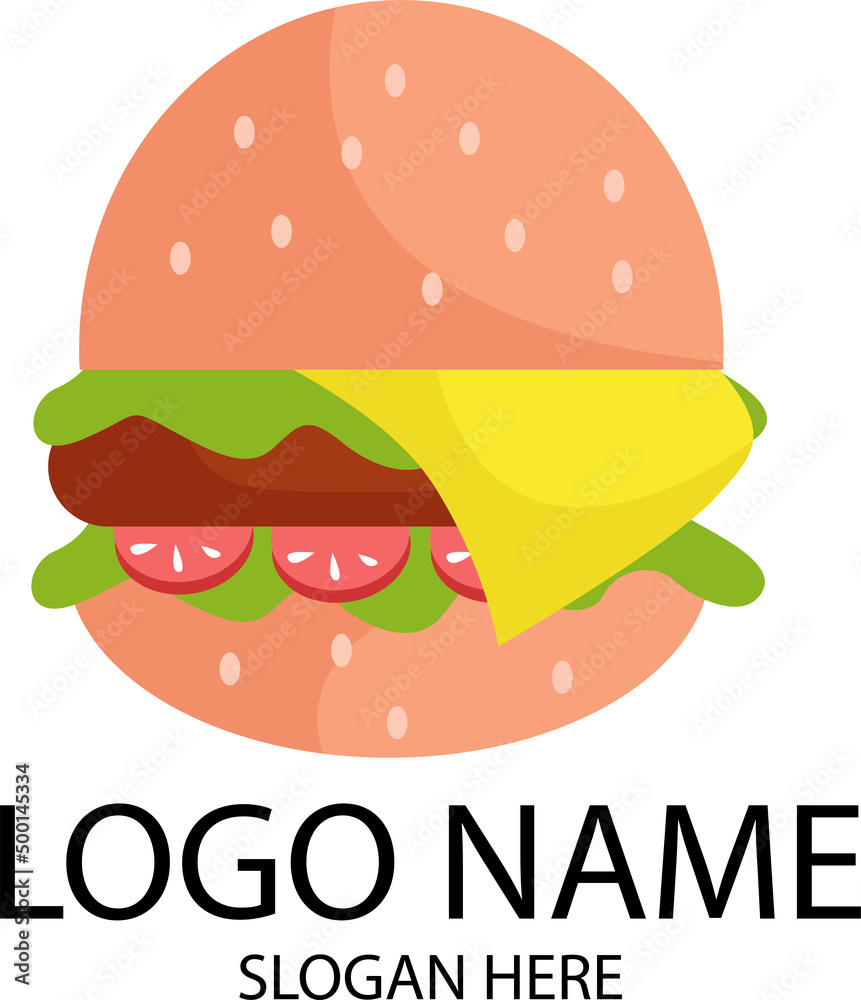 Simple and minimalist fast food burger restaurant mascot logo design ...