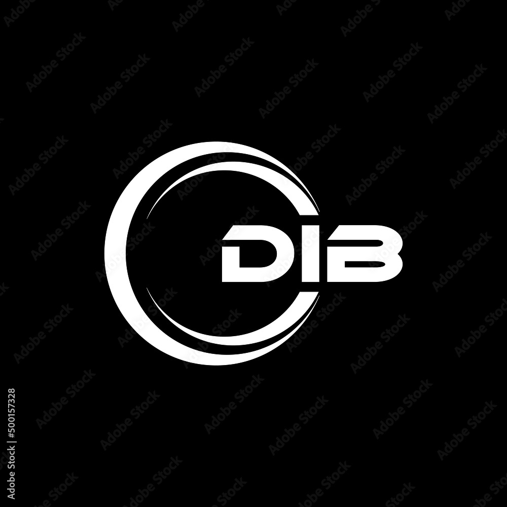 DIB letter logo design with black background in illustrator, vector ...