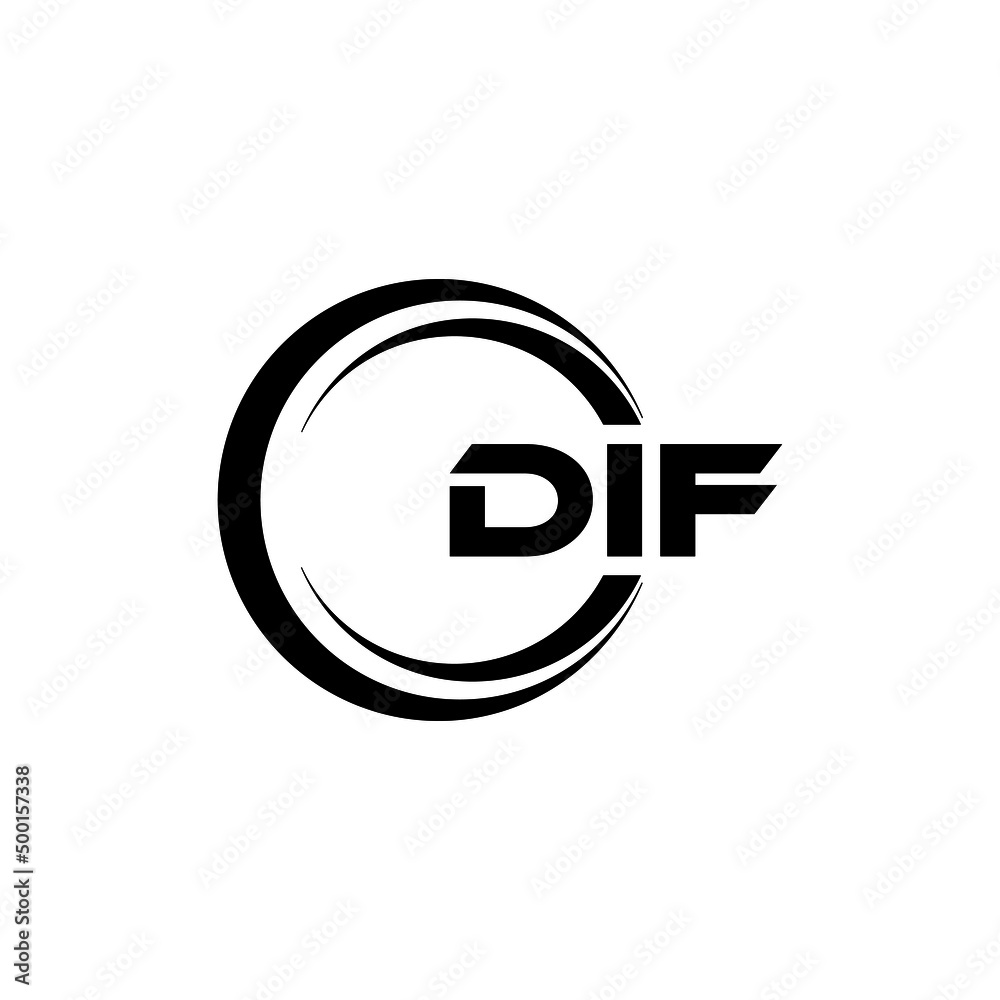 DIF letter logo design with white background in illustrator, vector ...