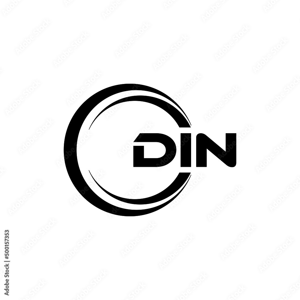 DIN letter logo design with white background in illustrator, vector ...