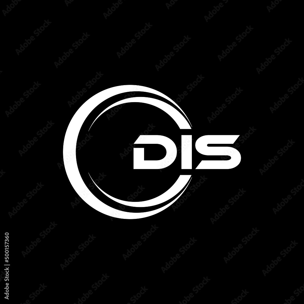 DIS letter logo design with black background in illustrator, vector ...