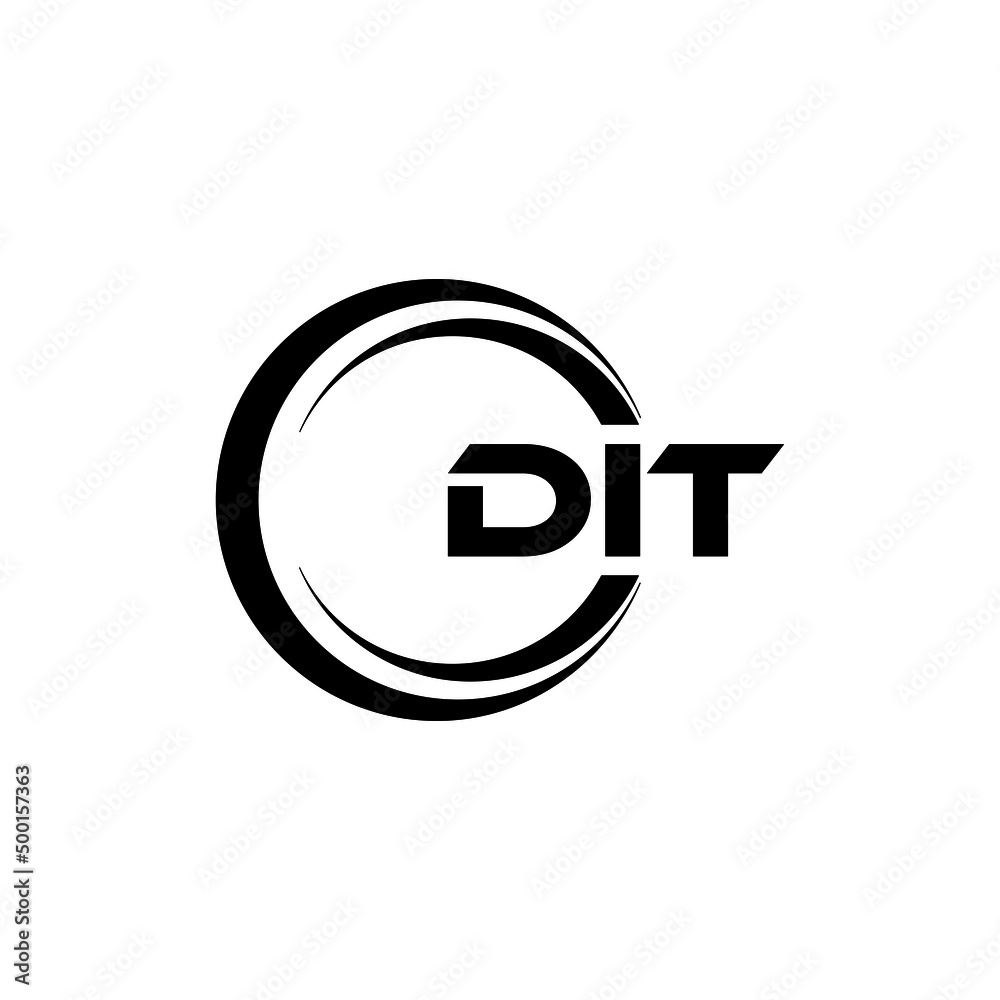 Vecteur Stock DIT letter logo design with white background in ...