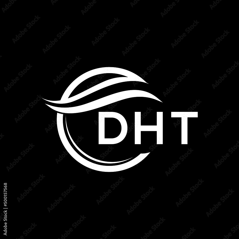 DHT letter logo design on black background. DHT creative initials ...
