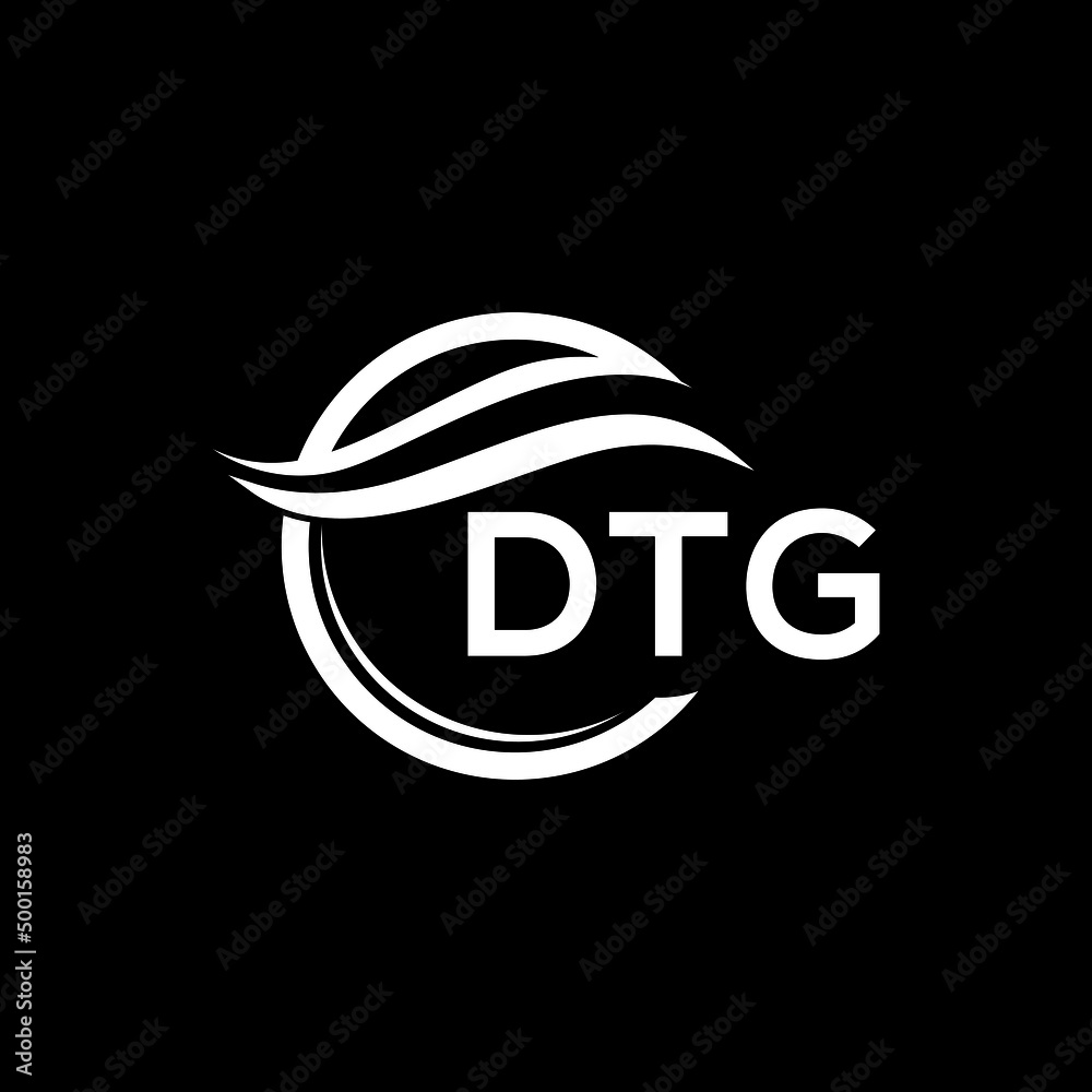 DTG letter logo design on black background. DTG creative initials ...