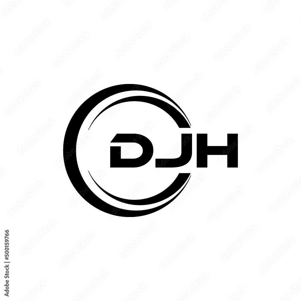 DJH letter logo design with white background in illustrator, vector ...