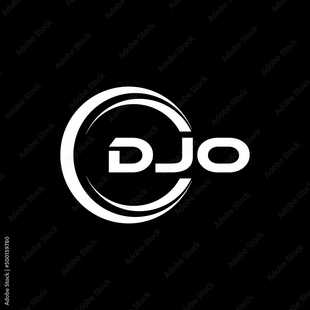 DJO letter logo design with black background in illustrator, vector ...