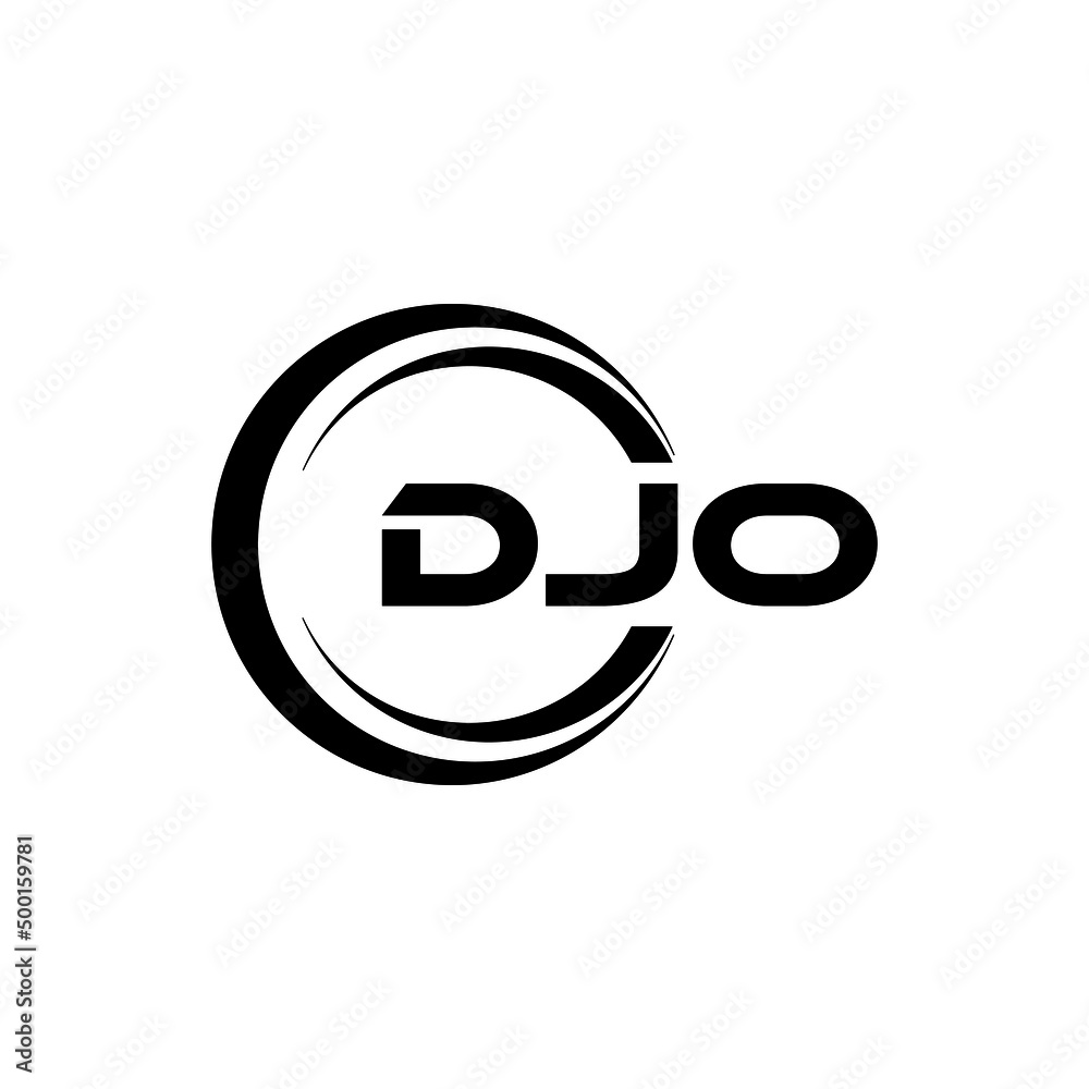 DJO letter logo design with white background in illustrator, vector ...