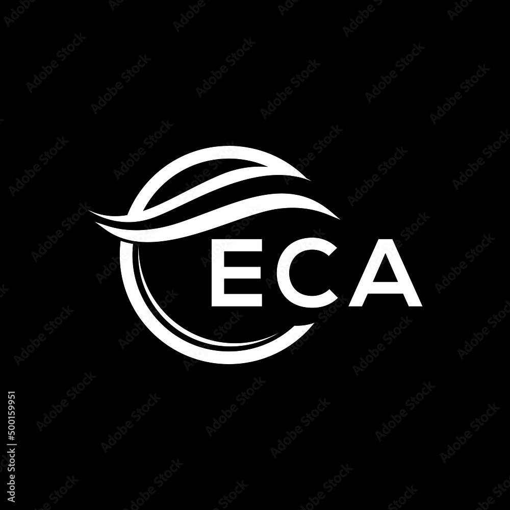 ECA letter logo design on black background. ECA creative initials ...