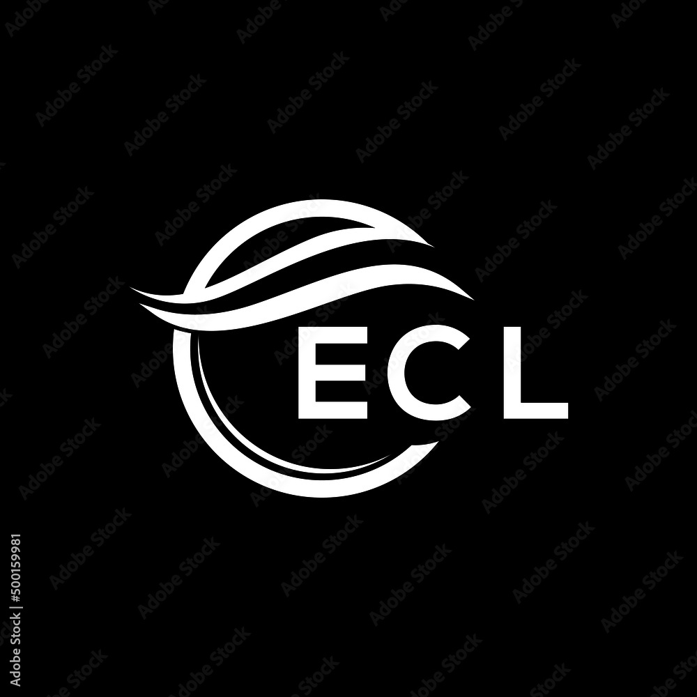 ECL letter logo design on black background. ECL creative initials ...