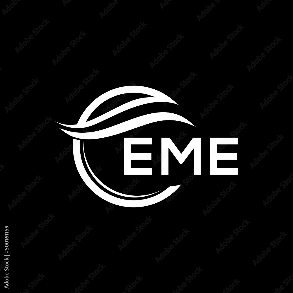 EME letter logo design on black background. EME creative initials ...