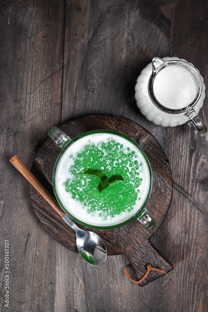 Bubur Mutiara Pandan. Indonesian traditional sweet porridge for dessert ...