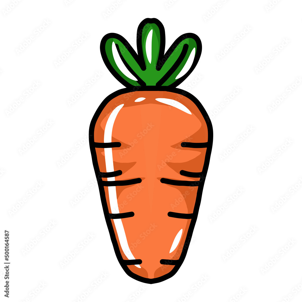 cartoon carrot isolated on white background. blackoutline carror Stock ...
