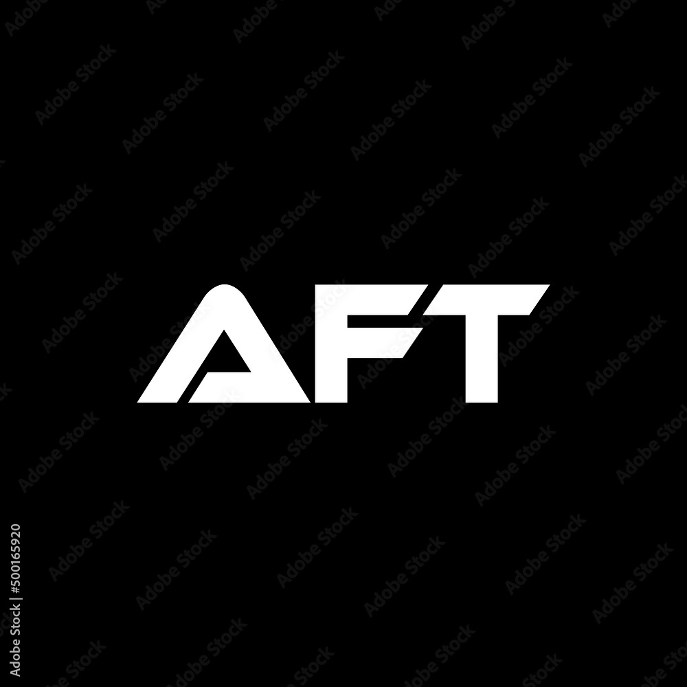 AFT letter logo design with black background in illustrator, vector ...