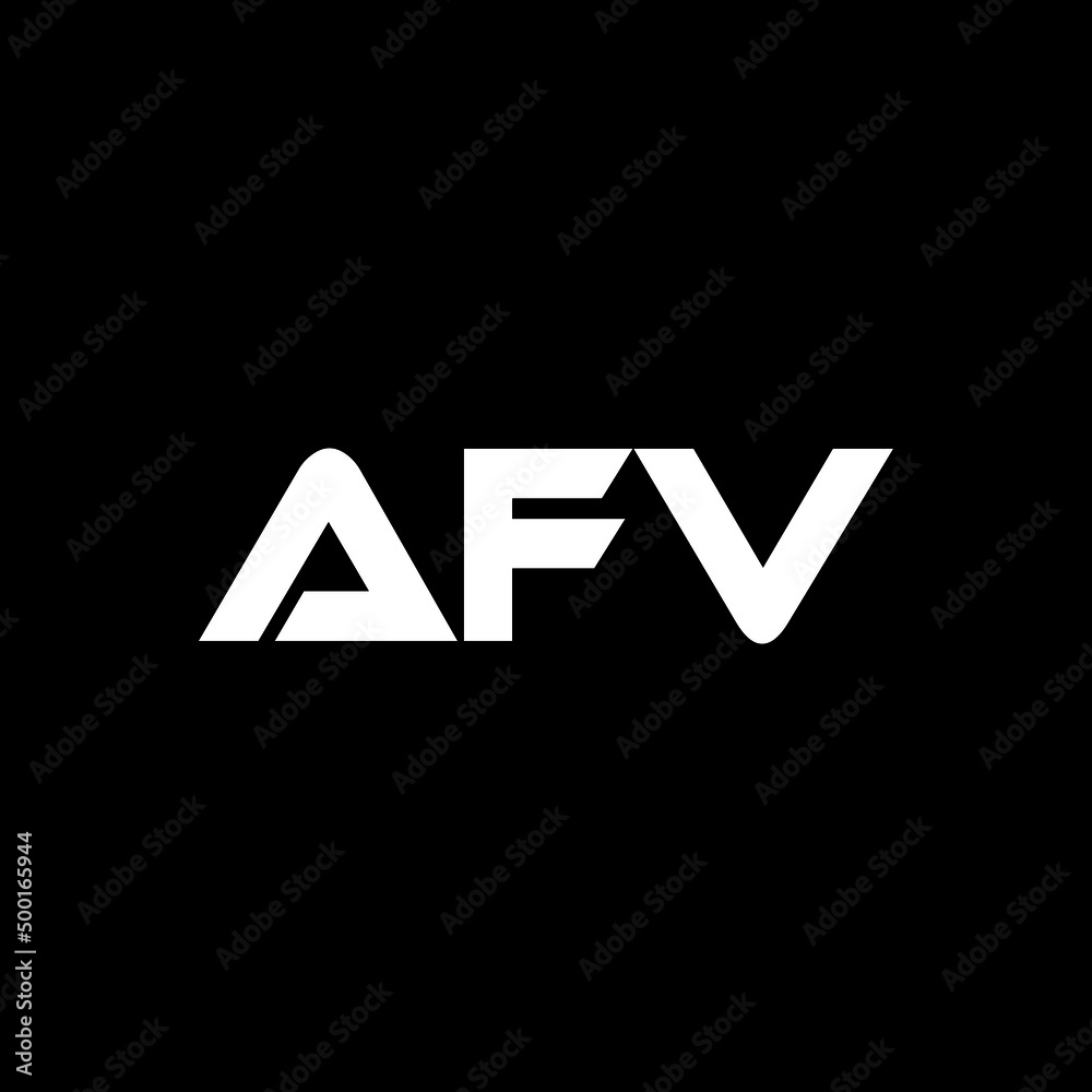 AFV letter logo design with black background in illustrator, vector ...