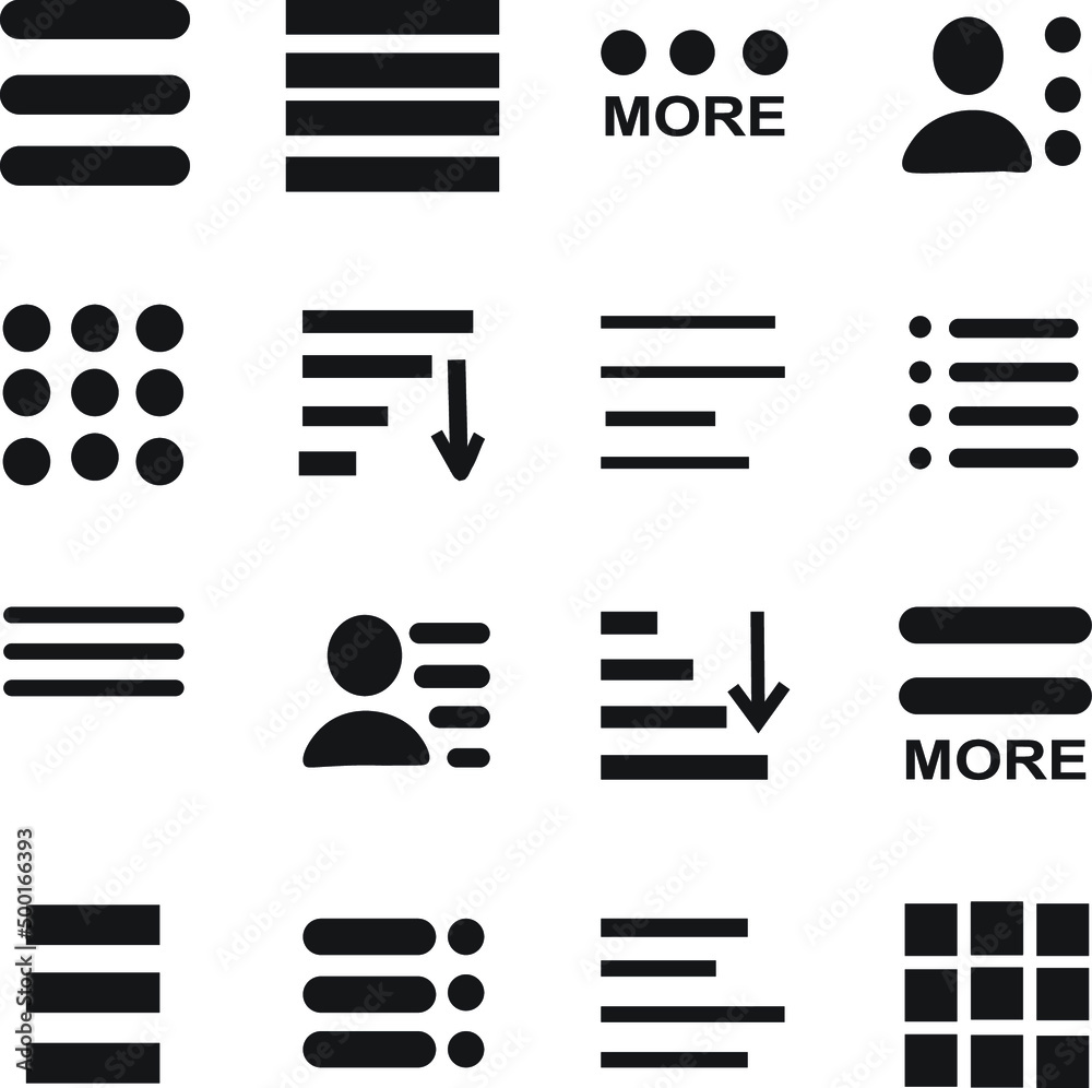 Set of Icons for Website Menu Navigation. Vector Set of UI Design Elements. Interface Design ...