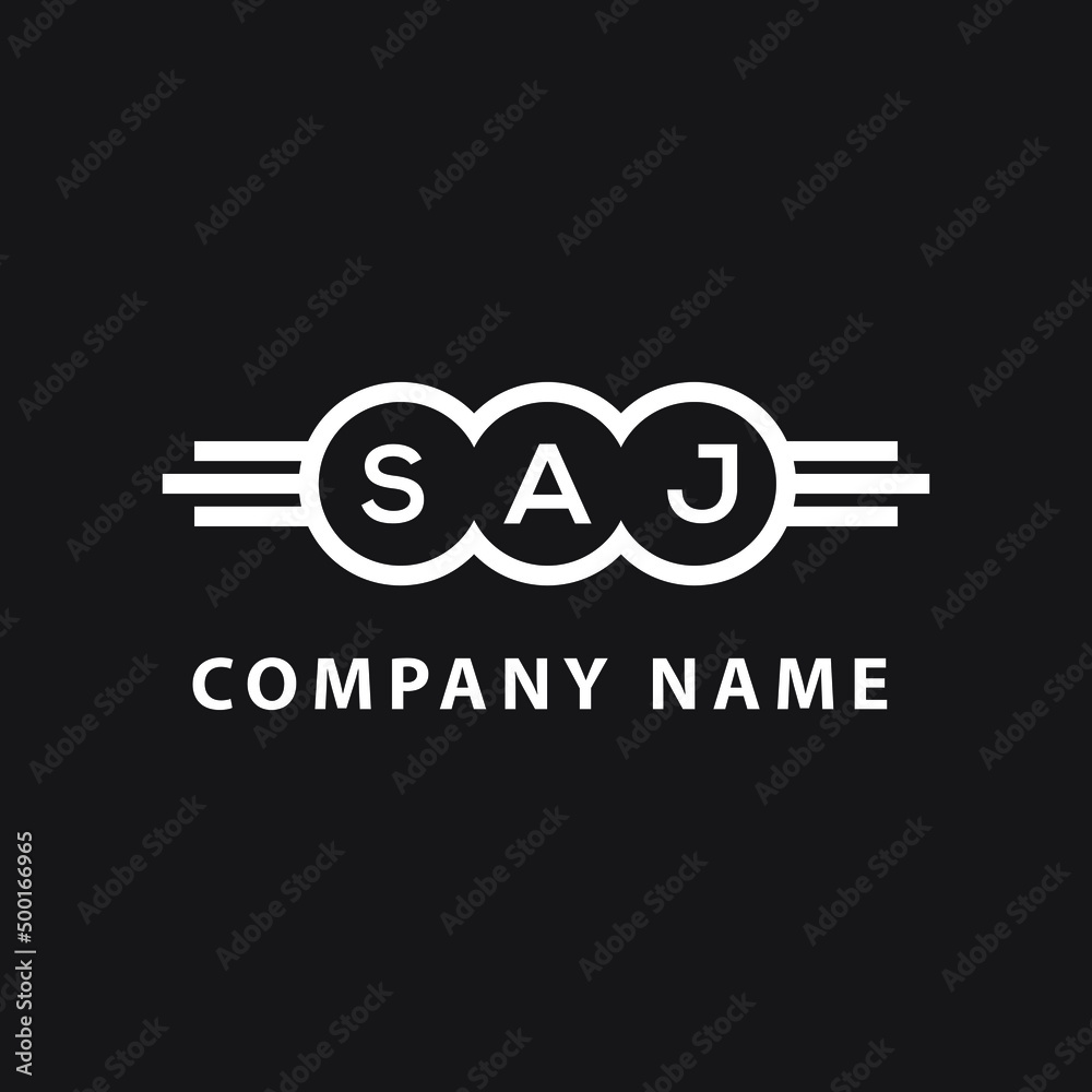 SAJ letter logo design on black background. SAJ creative initials ...