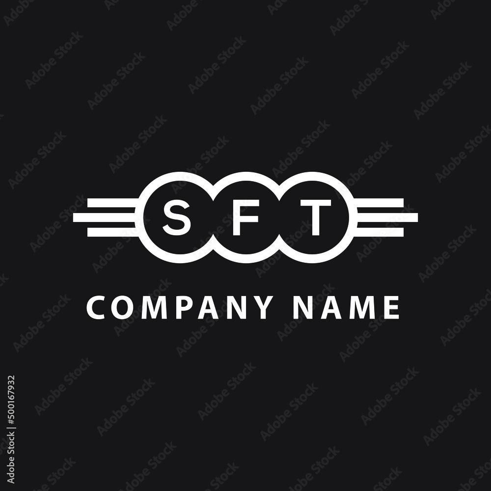 SFT letter logo design on black background. SFT creative initials ...
