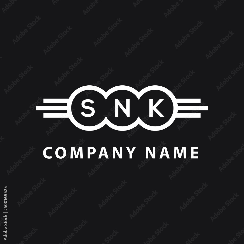 SNK letter logo design on black background. SNK creative initials ...
