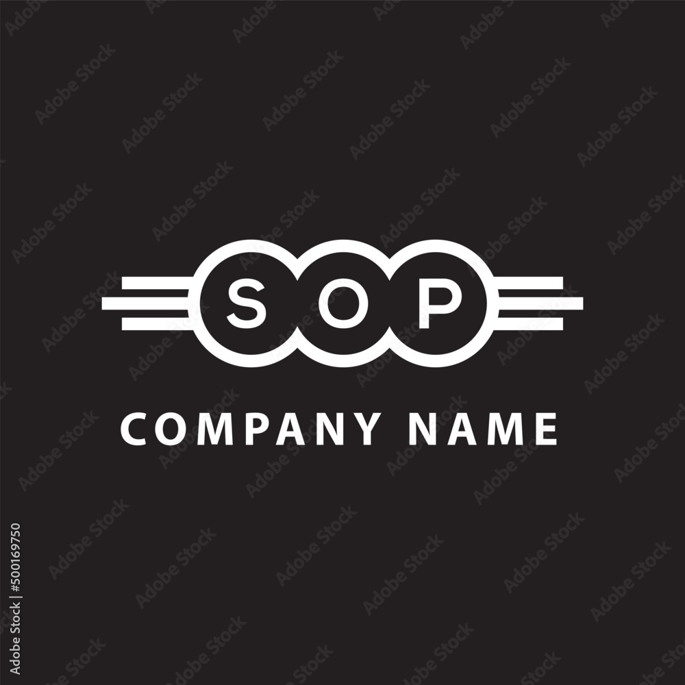 SOP letter logo design on black background. SOP creative initials ...