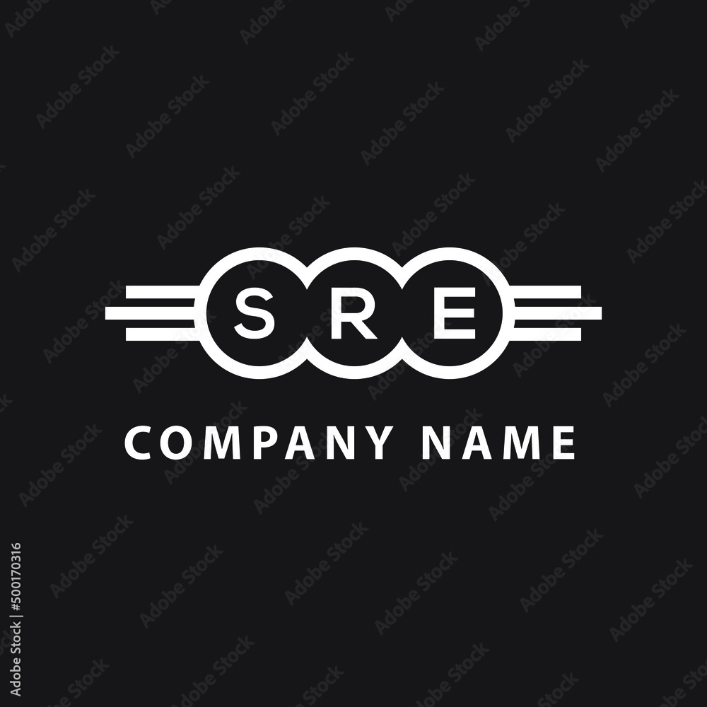 SRE letter logo design on black background. SRE creative initials ...