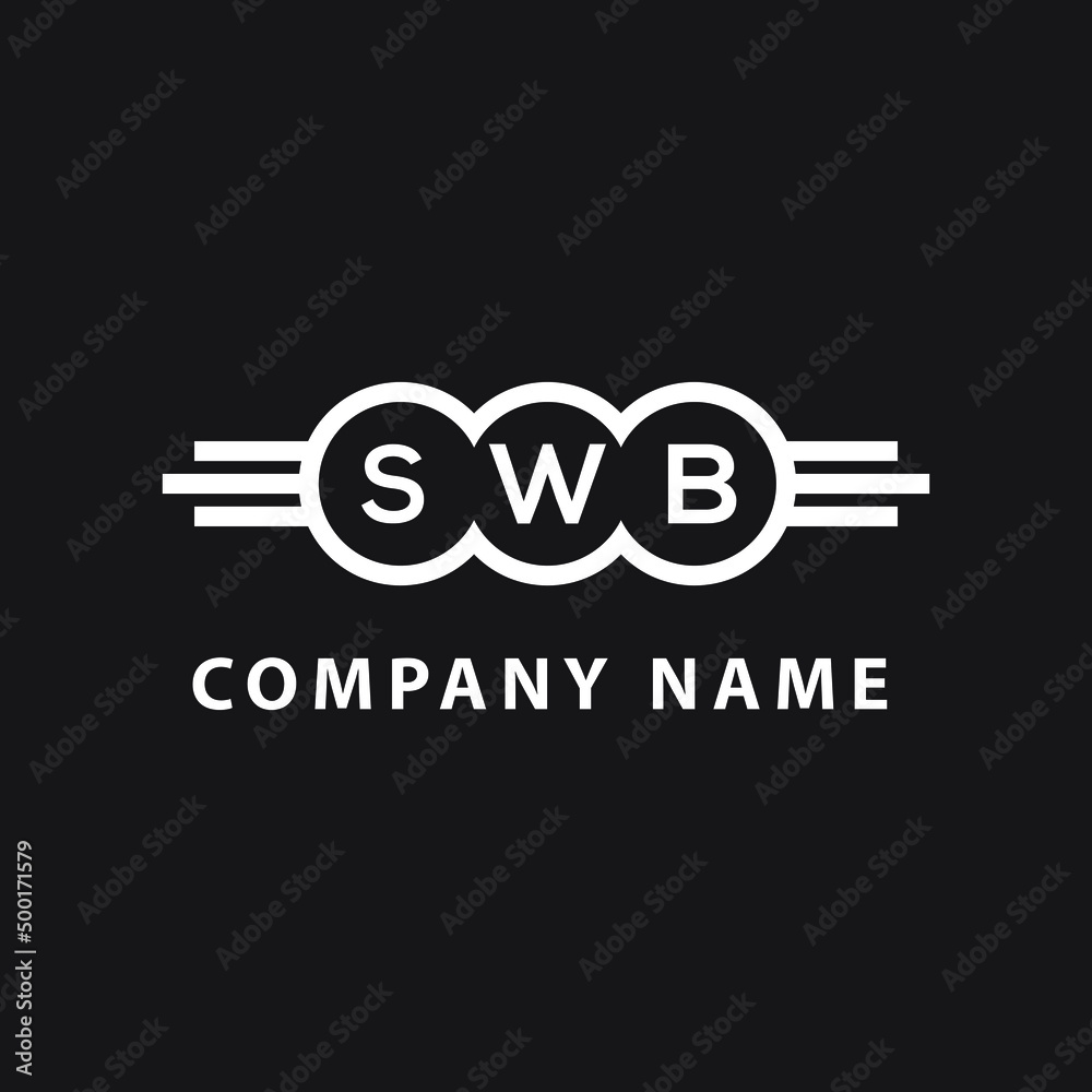 SWB letter logo design on black background. SWB creative initials ...