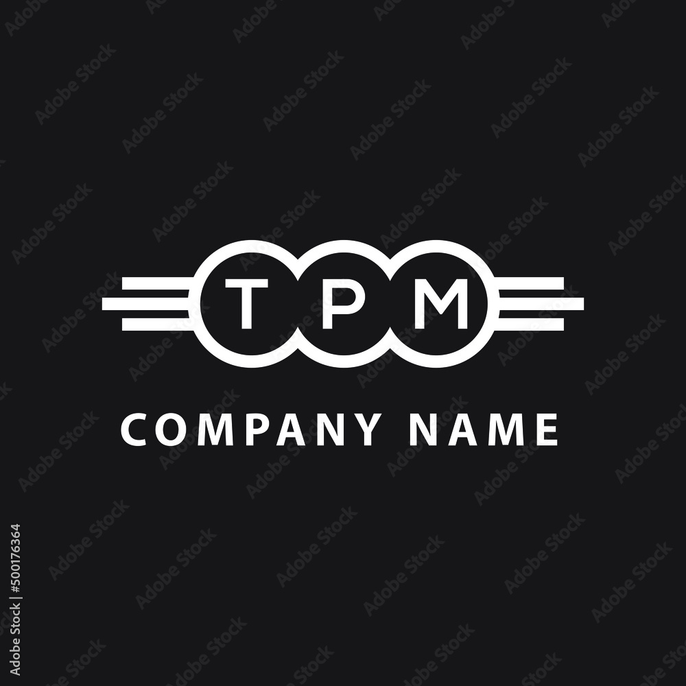 TPM letter logo design on black background. TPM creative initials ...