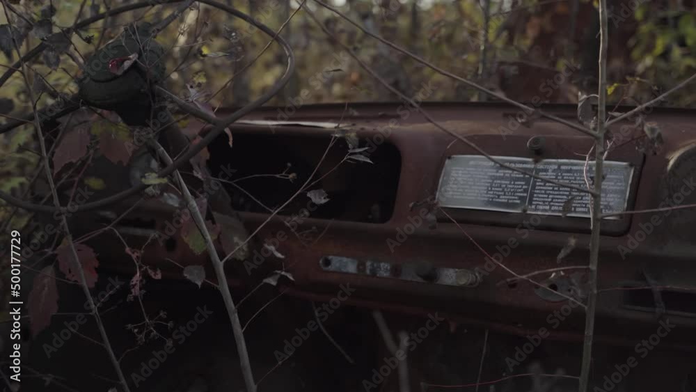 Abandoned rusty radioactive equipment of the soviet union. Cemetery of ...