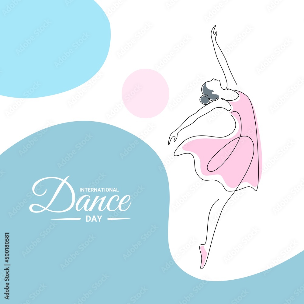 Continuous single line art, ballet dancer performing, as a banner ...