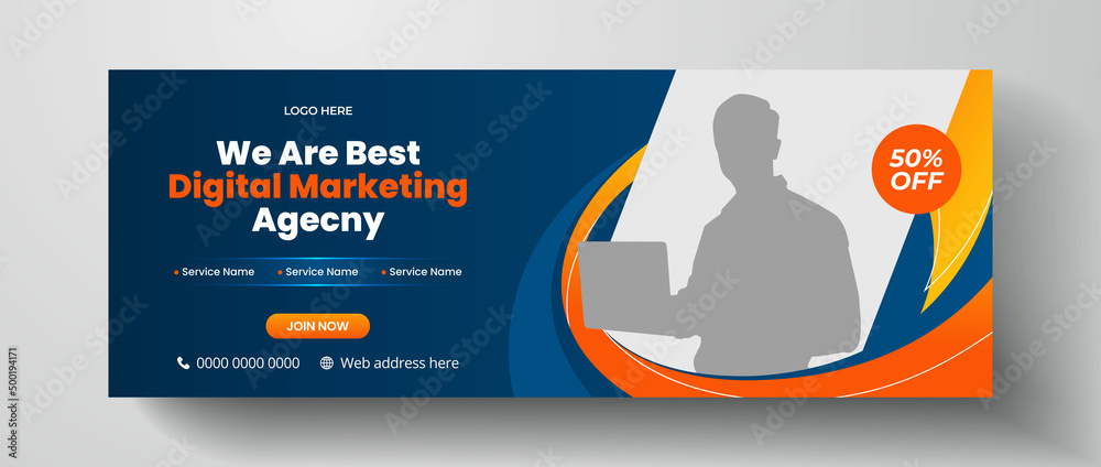 Digital marketing agency service promoting facebook cover banner design ...