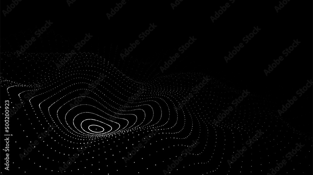 3D digital circular dynamic wave. Technology smart wave. Seamless flow ...