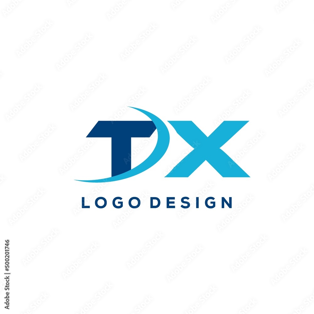 Letter TX logo combined with swoosh curved line Stock Vector | Adobe Stock