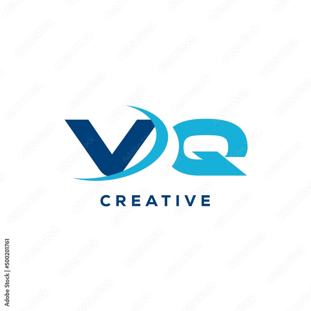 Letter VQ logo combined with swoosh curved line vector de Stock | Adobe ...