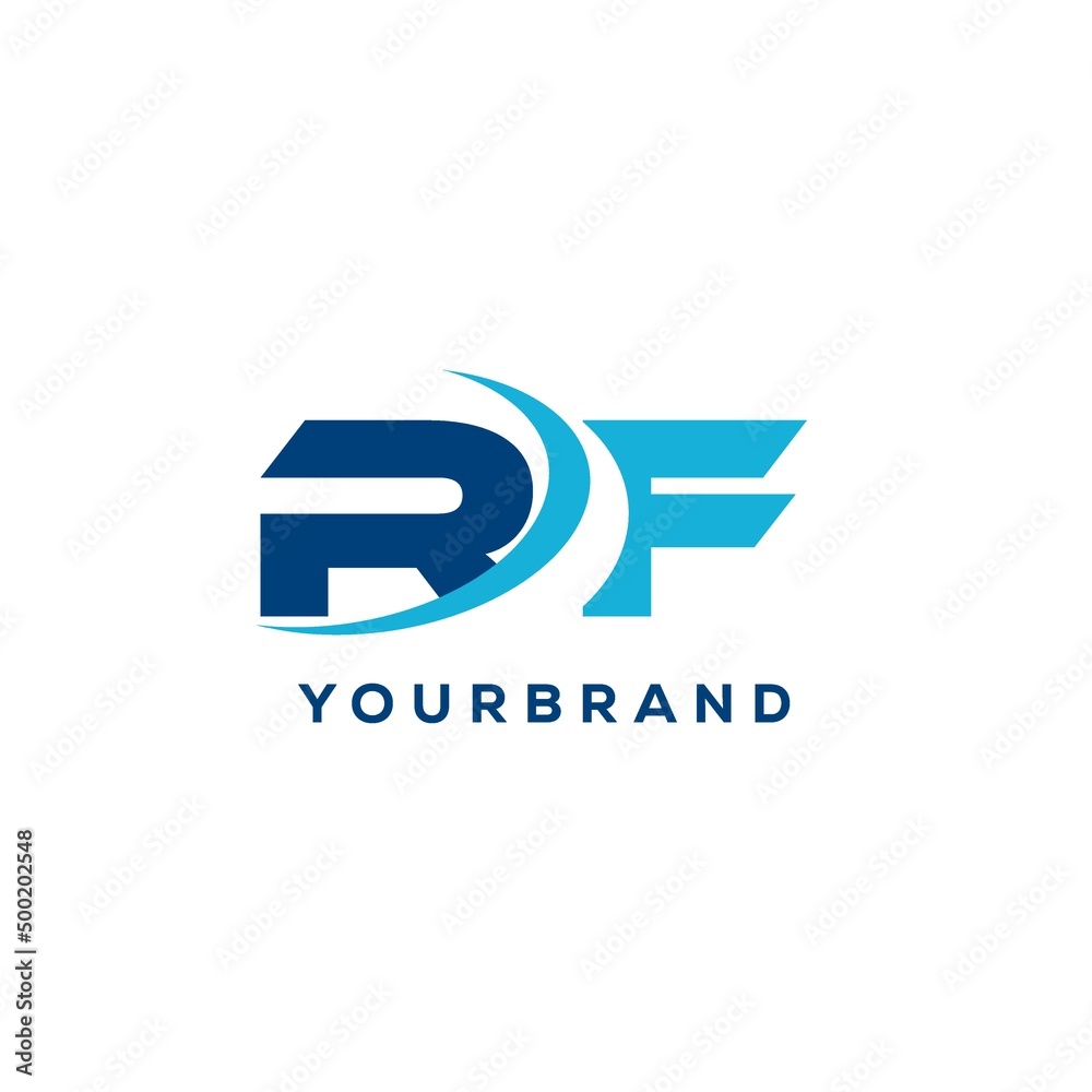 Letter RF logo combined with swoosh curved line Stock Vector | Adobe Stock