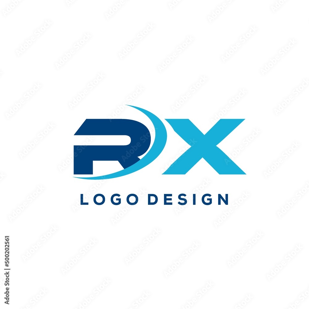 Letter RX logo combined with swoosh curved line Stock Vector | Adobe Stock