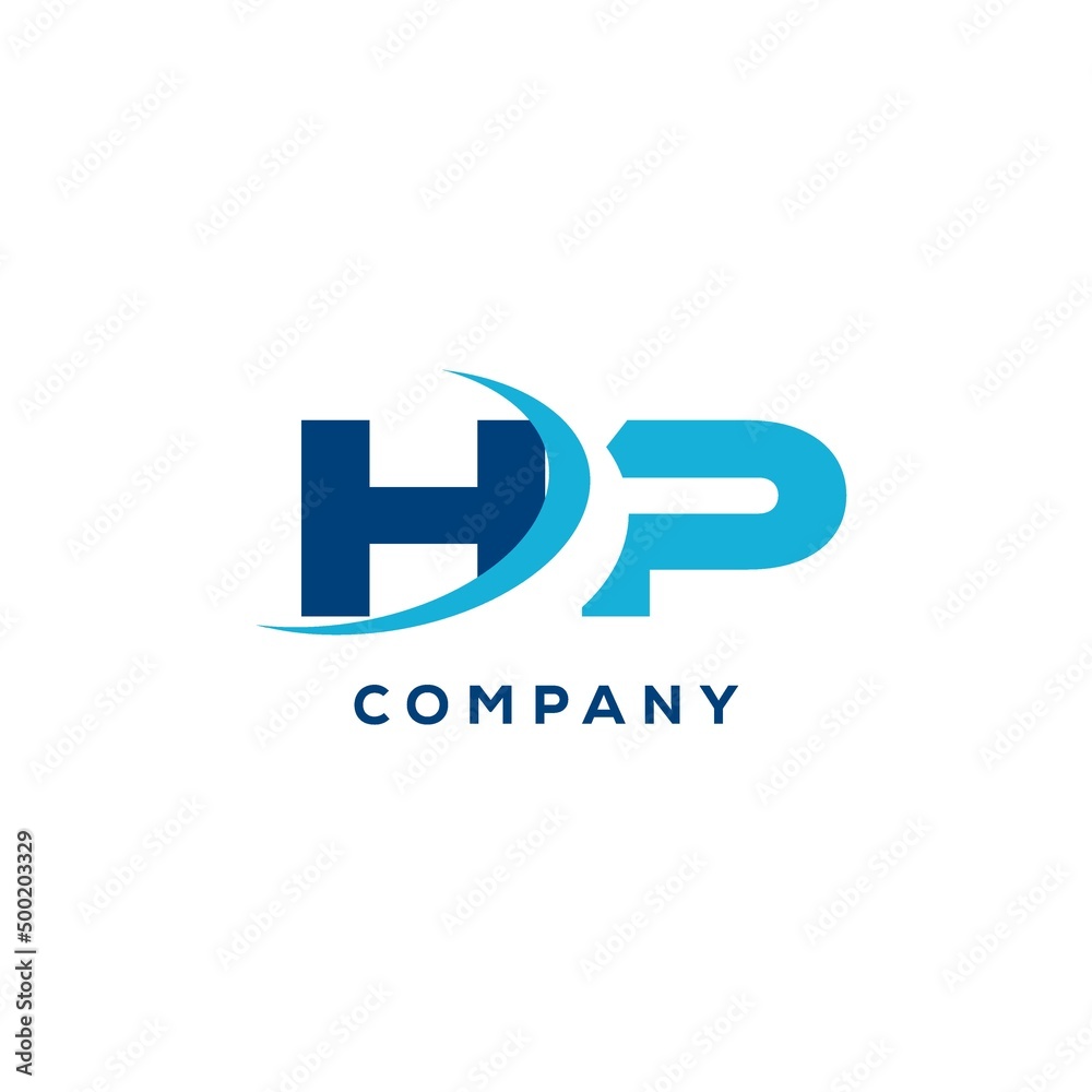 Letter HP logo combined with swoosh curved line Stock Vector | Adobe Stock