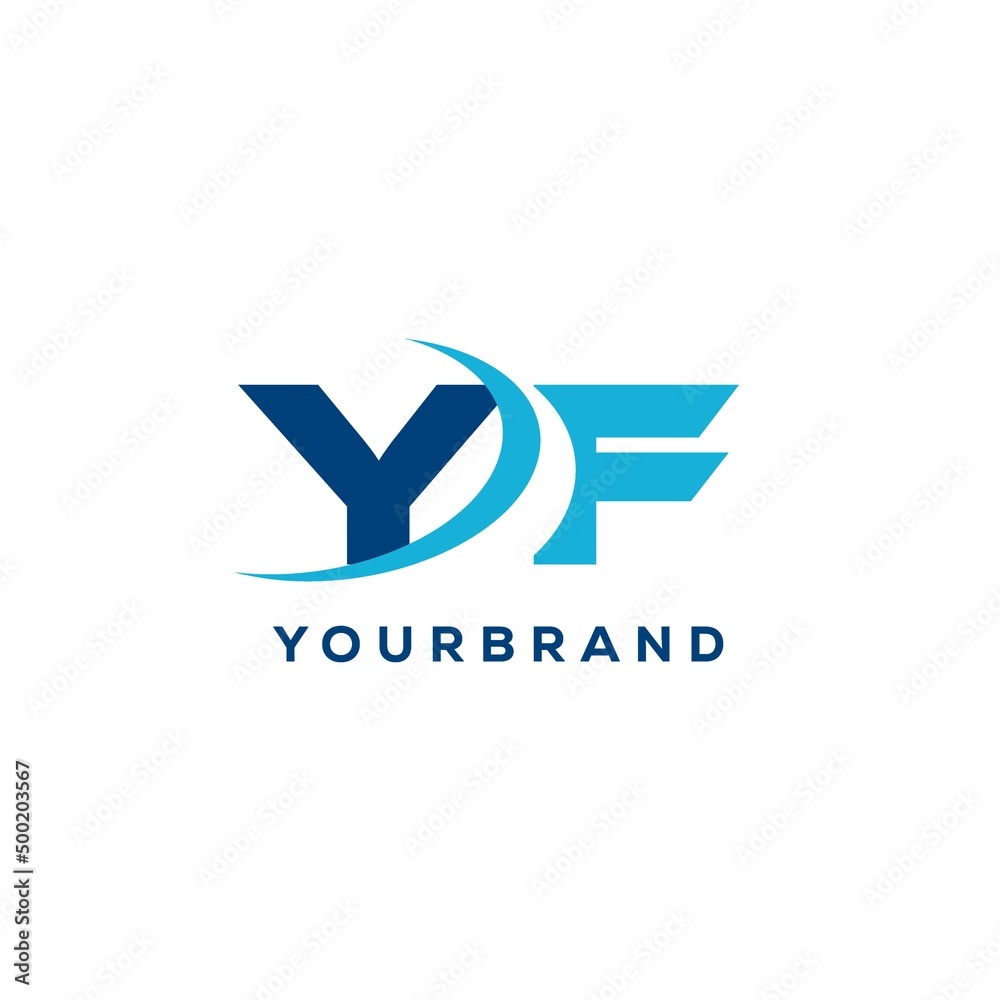 Letter YF logo combined with swoosh curved line Stock Vector | Adobe Stock