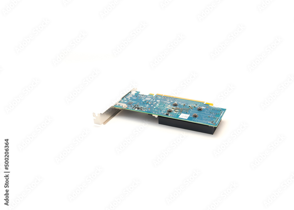 Poster Top view printed circuit board that houses a processor and VRAM ...