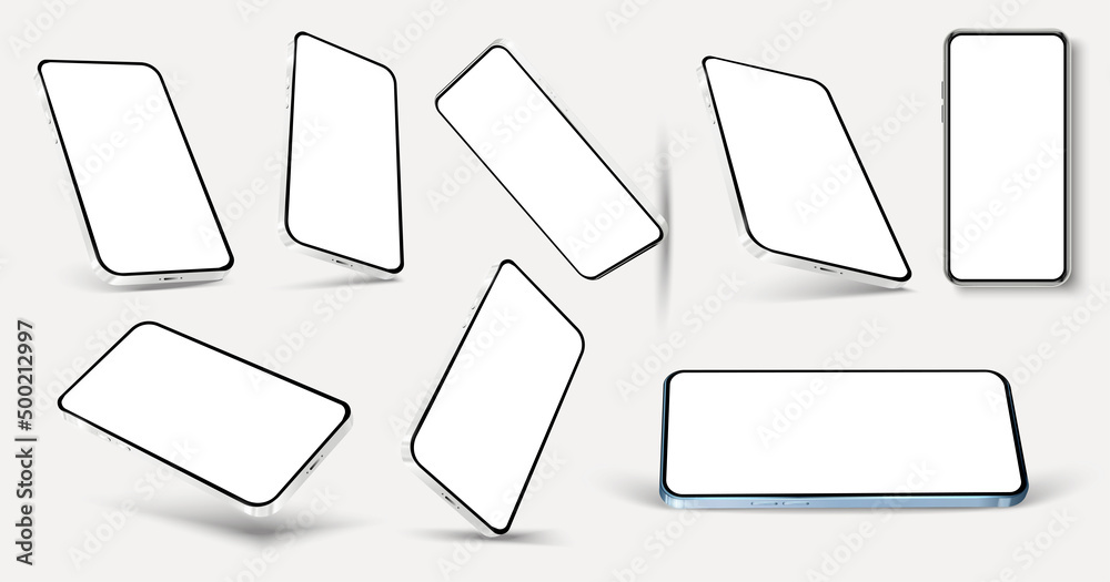 Realistic phone mockup. The layout of a smartphone with a white screen ...