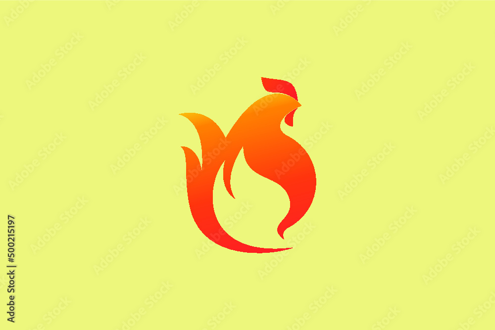 Fire Chicken Logo Stock Vector | Adobe Stock