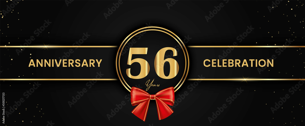 56 Year Anniversary Celebration Vector Template Design. 56 years golden ...