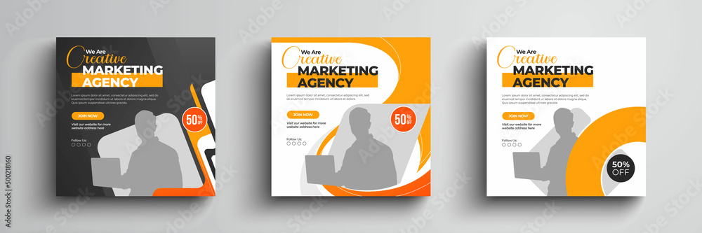 Digital marketing agency social media post design, square facebook post ...