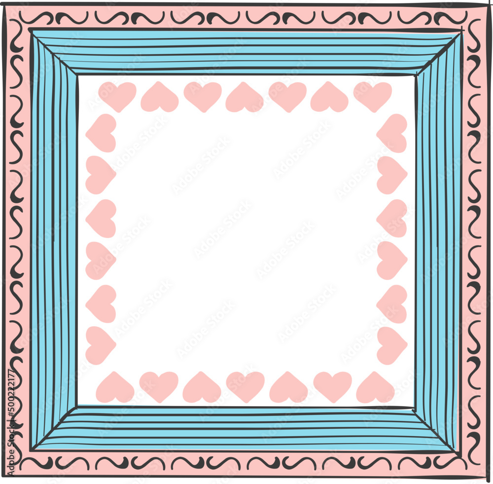 Square frame with hearts Stock Vector | Adobe Stock
