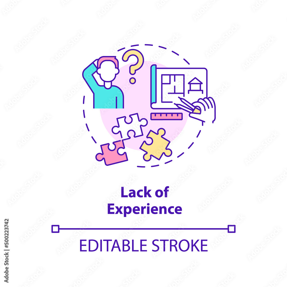 Lack of experience concept icon. Disadvantage of zero-energy building ...