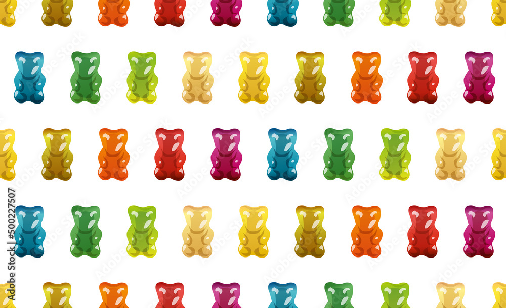Gummy Bear Candy seamless pattern. Jelly Bear seamless texture. Stock ...