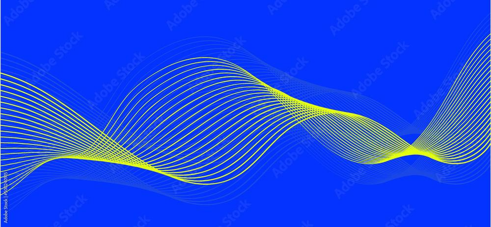 Blue Yellow Abstract Print. Minimalistic Printable Vector Art. Trendy ...