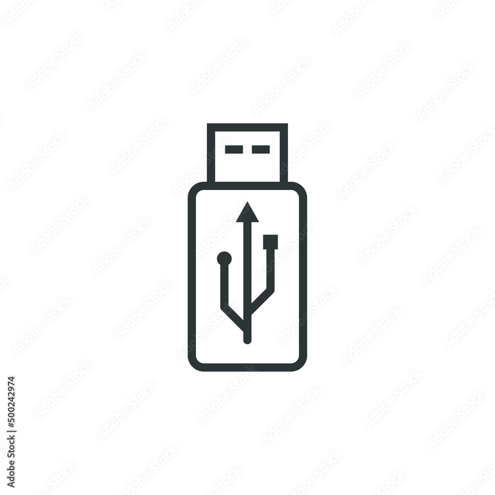 Vector sign of the usb symbol is isolated on a white background. usb ...