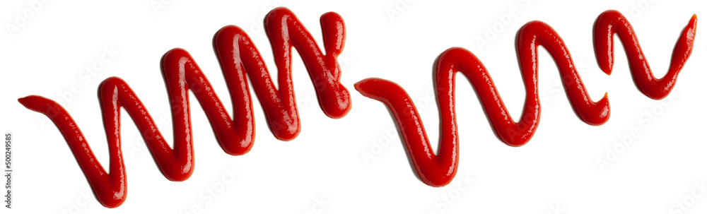 Ketchup spots and lines. Collection of different ketchup shapes ...