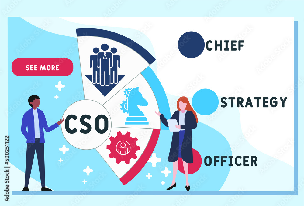 CSO Chief Strategy Officer acronym. business concept background. vector ...