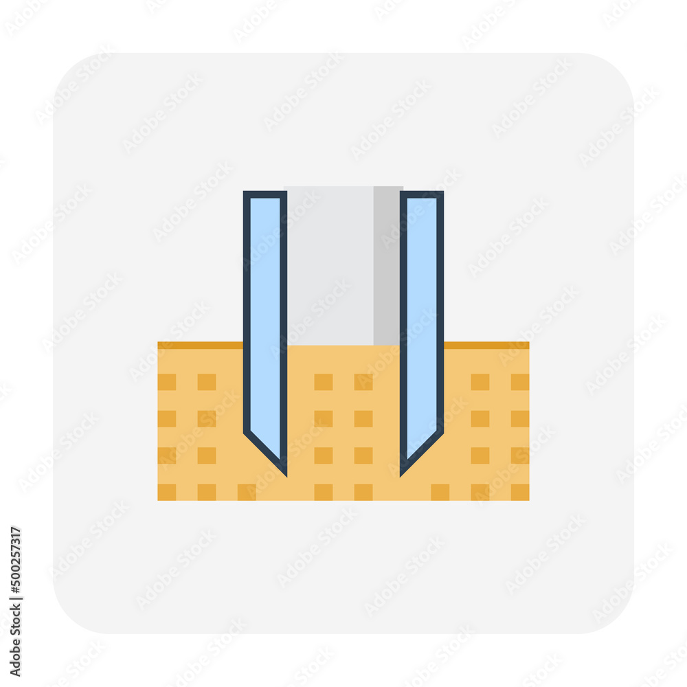 Soil sampling collecting vector icon. May called sample, sampler ...