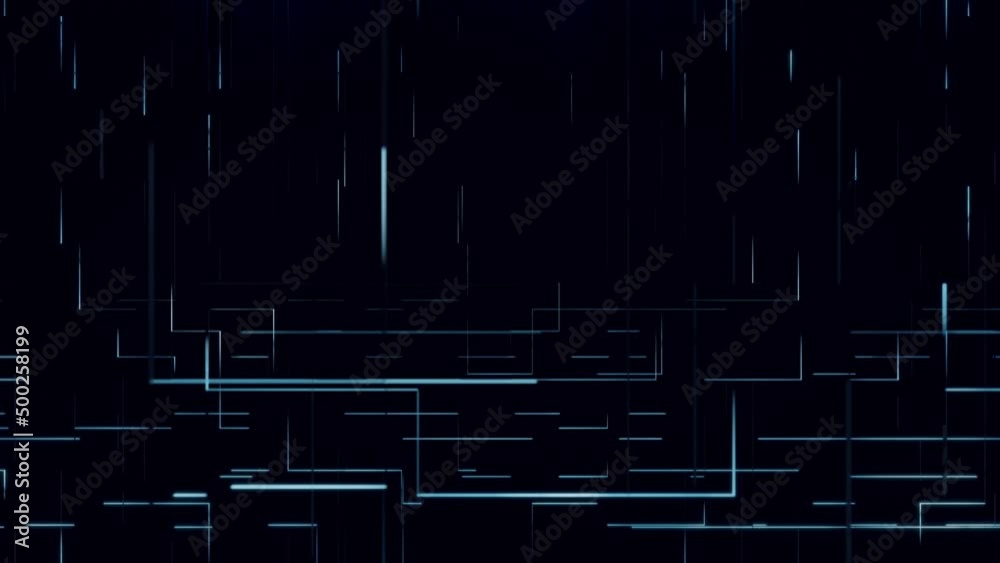 Line blue data center visualization of big data. Machine learning ...